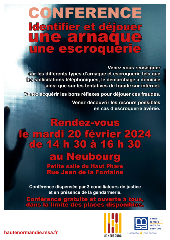 "Identifier et déjouer une arnaque, une escroquerie" - Conférence ...